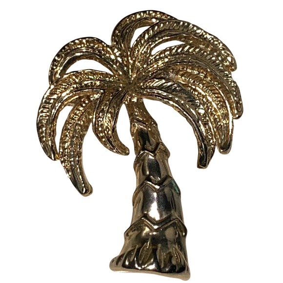 Jewelry | Palm Tree Brooch Gold Tone Pin Resort Tropical Beach Cruise ...